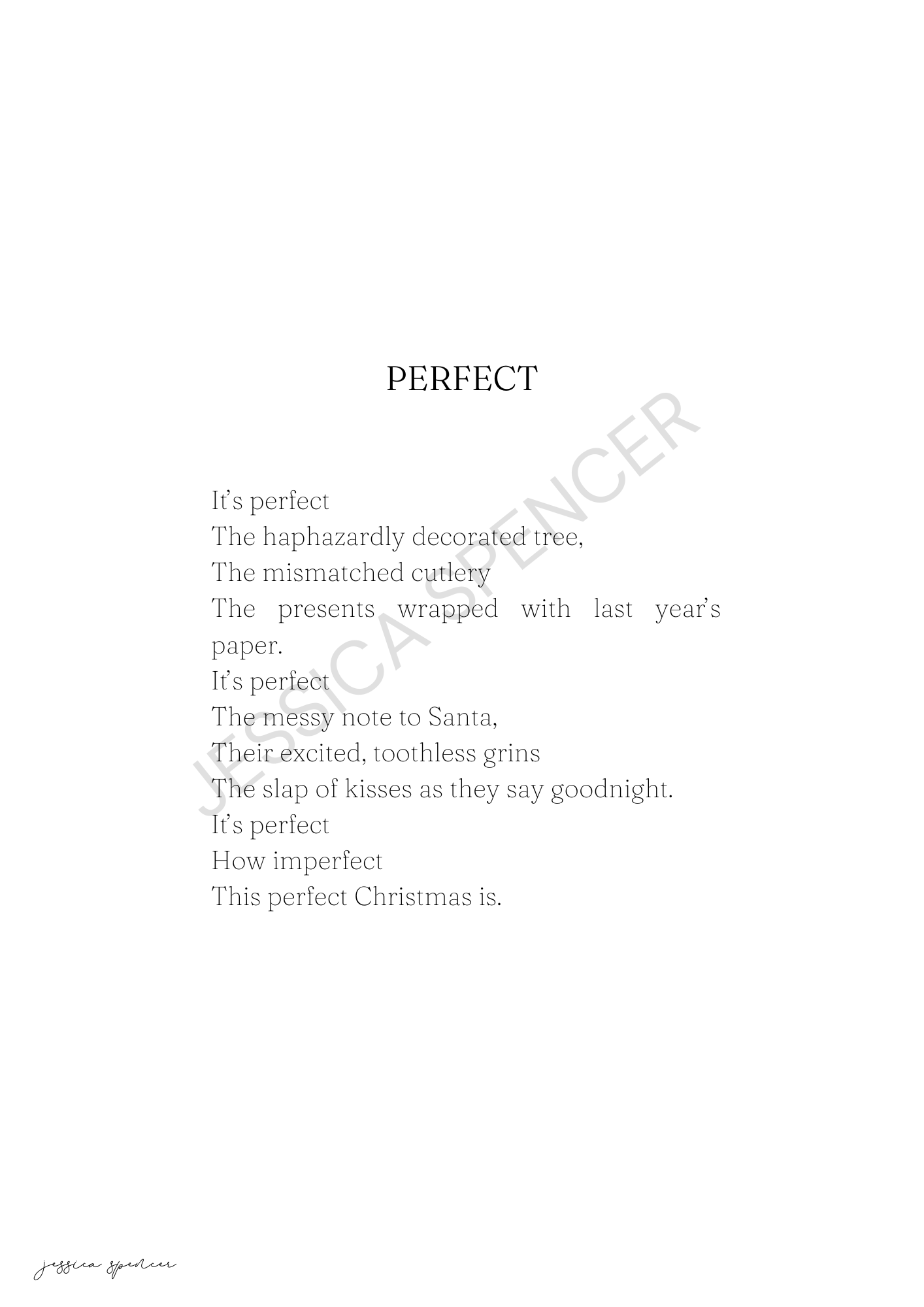 Perfect (Christmas Poem) – Adored Illustrations