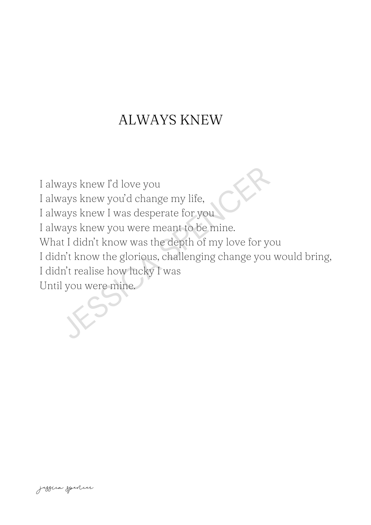Always Knew Poem – Adored Illustrations