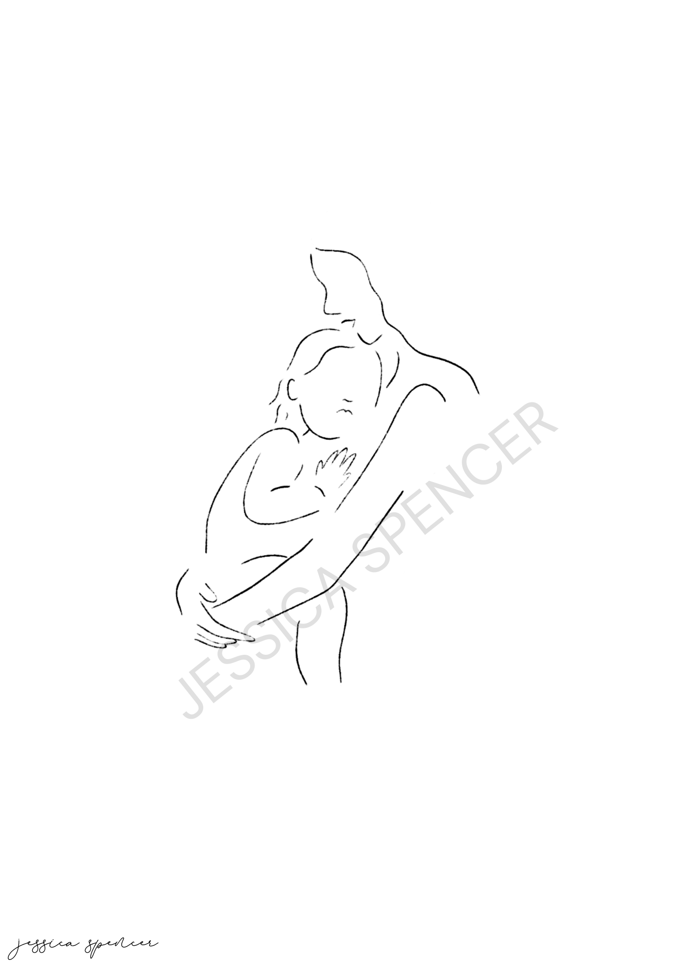 Baby Snuggle Print – Adored Illustrations