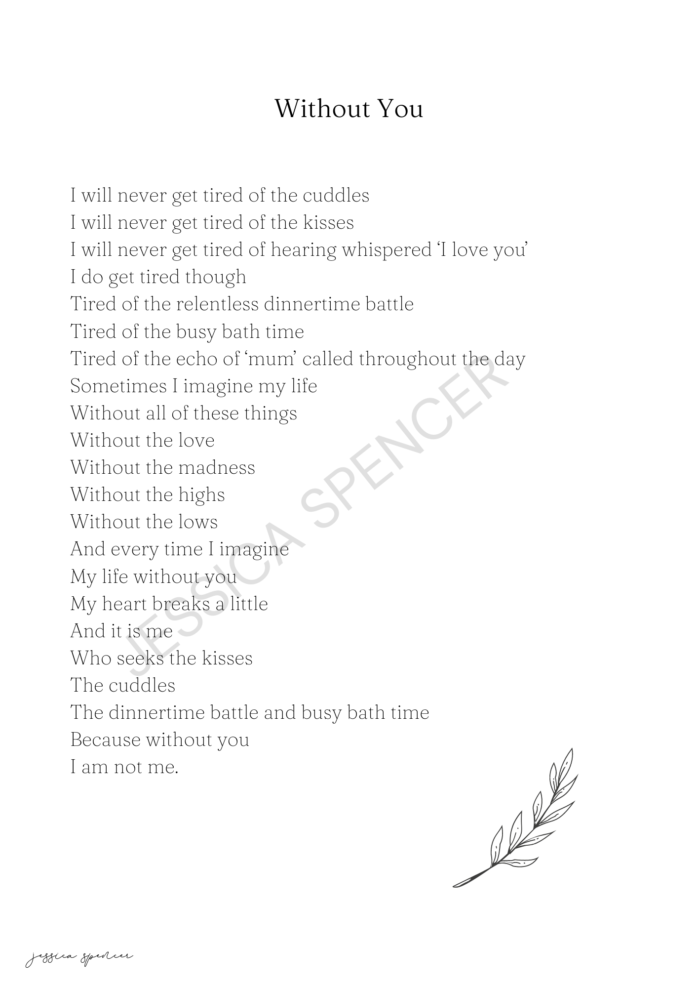 Without You Poem – Adored Illustrations