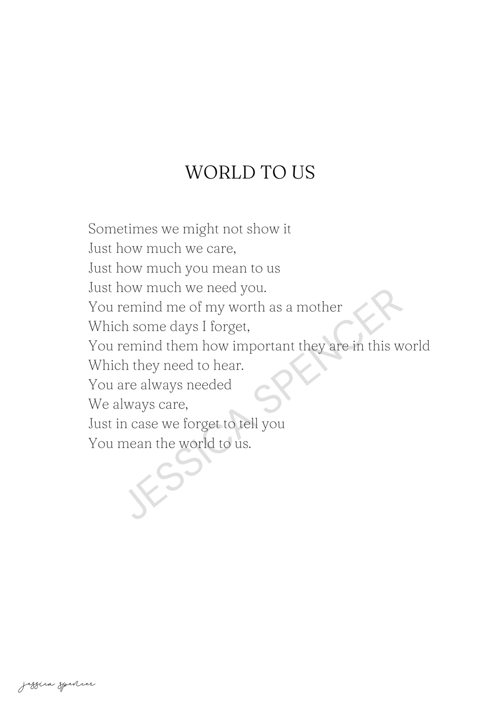 World To Us Poem – Adored Illustrations
